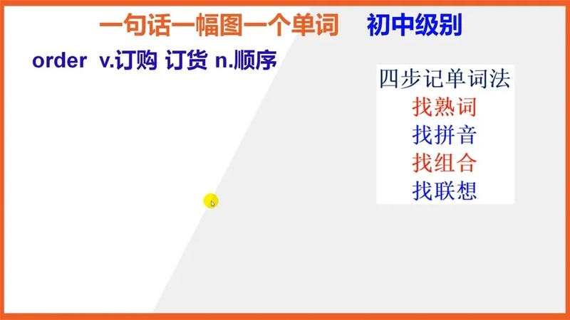 初中英语单词 15秒快速背单词order顺序