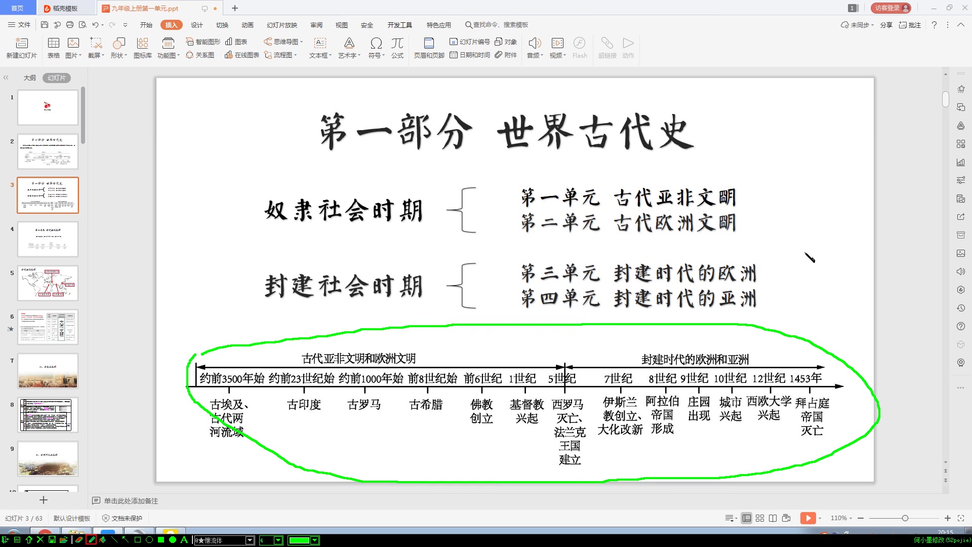 九年级历史部编版复习课——第一单元