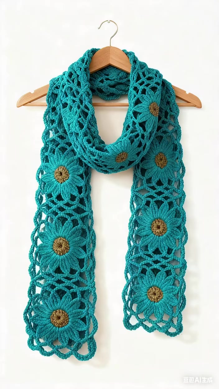 挑战千款钩织教程,围巾教程, #手工 #围巾 #热门 #钩针编织 #穿搭