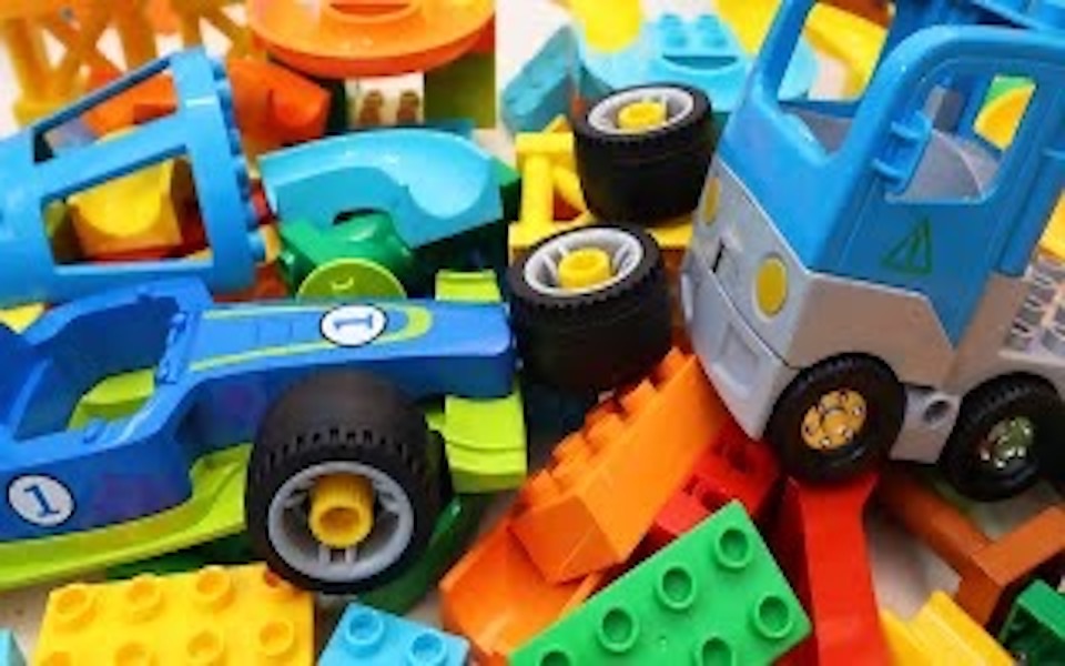 汽车和垃圾车 大颗粒积木课程 积木拼装益智玩具