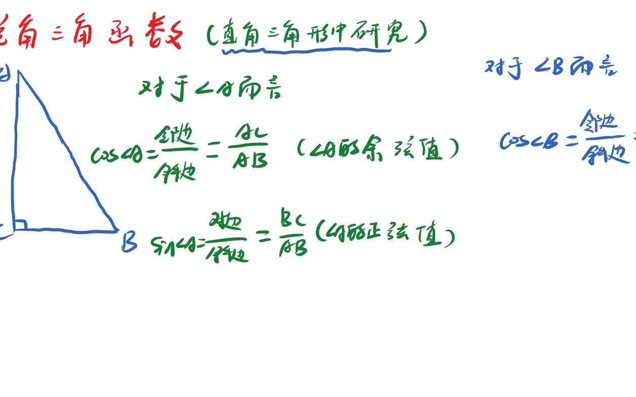 初中三角函数知识点复习