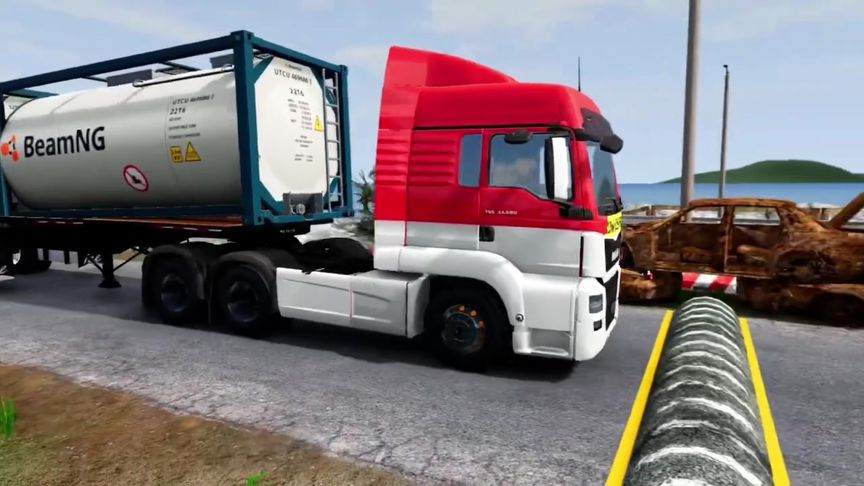 各种大卡车罐车小汽车过马路上的减速带是怎么过的呢