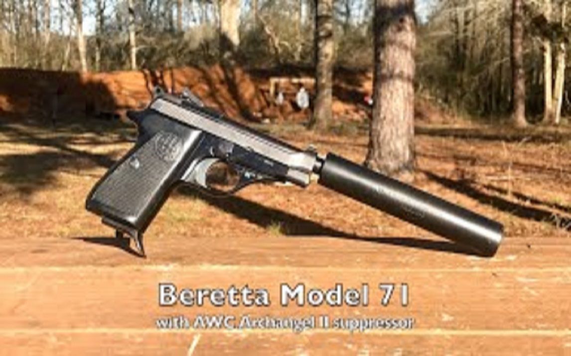 ...什么字幕可加】 伯莱塔Model 71 .22 LR手枪(AWC Archangel II 消音...