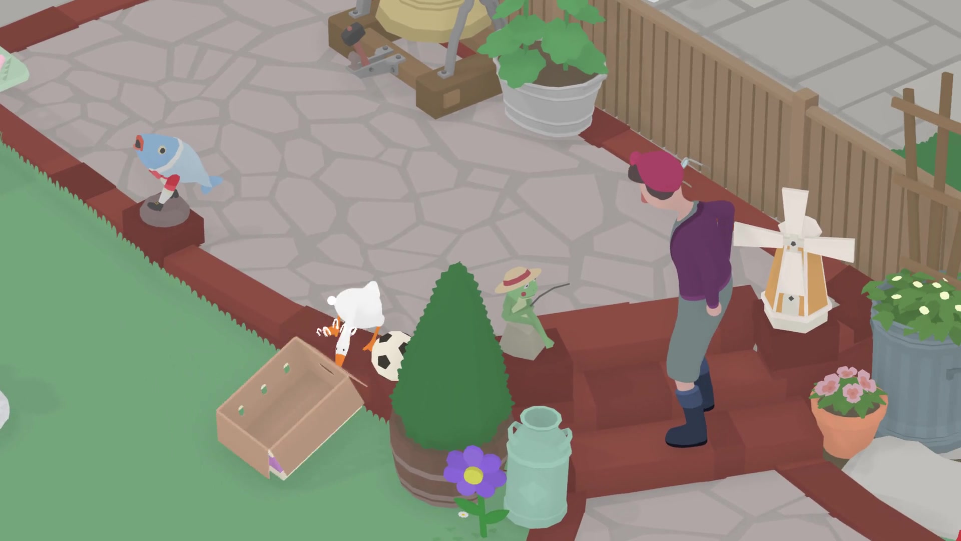 大鹅模拟器,隐藏任务二周目 进球的分和被抛过栏杆,另一种过关方法