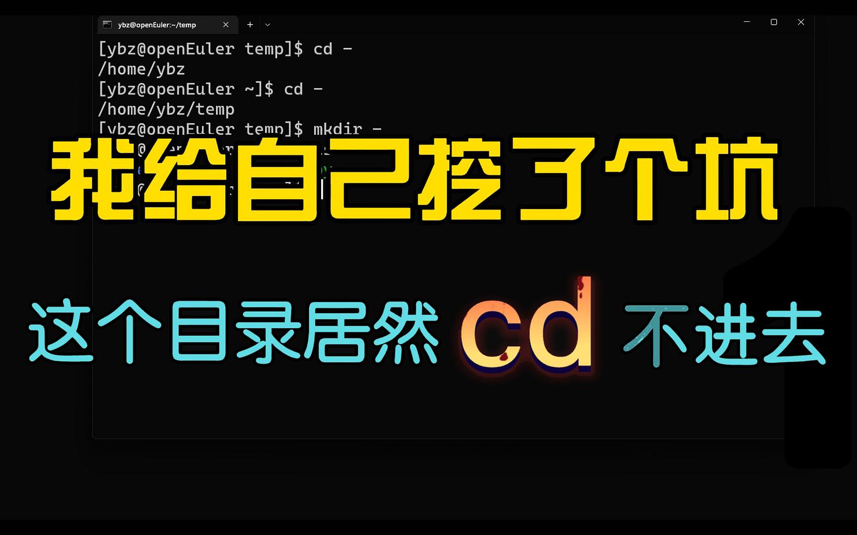 看我给自己挖的坑,创建了一个无法操作的目录