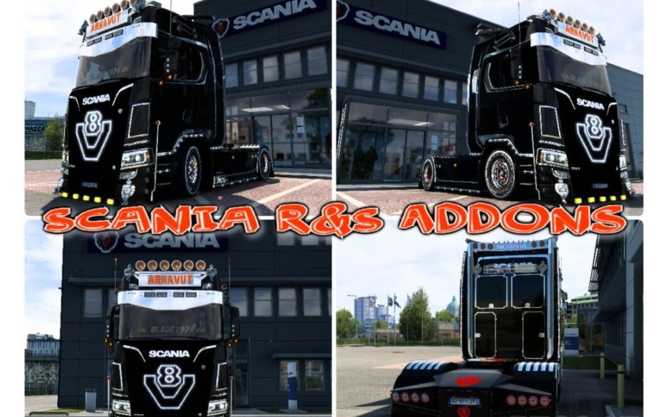 ...超级改装包 Scania R-S Addons v5.8 ETS2 MOD 1.42_欧洲卡车模拟2