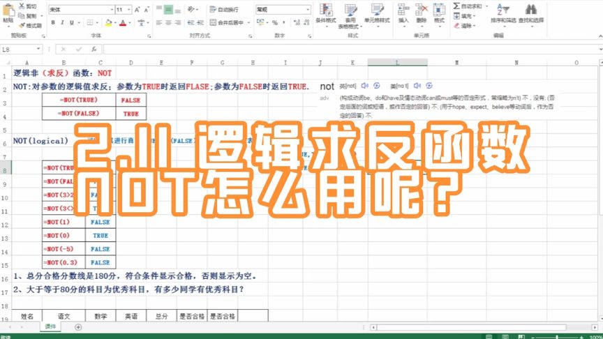 2.11 你真的会使用逻辑求反函数NOT么?