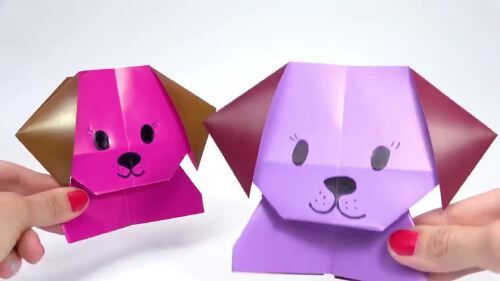 小狗手工折纸教程简单亲子幼儿创意手工自制玩具