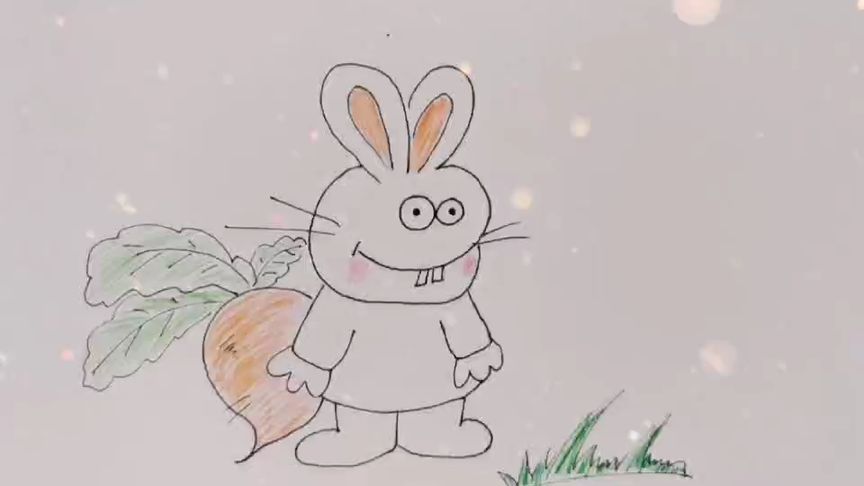 趣味简笔画,简单易学的可爱小兔子,是不是萌萌哒