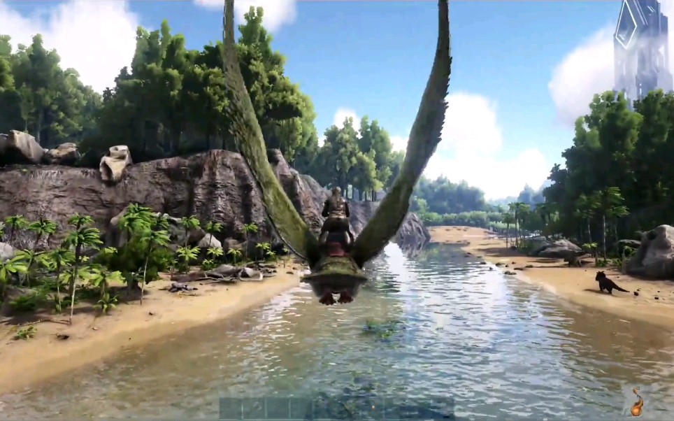 方舟游戏日常:骑着小鸟用放大镜看看我家后山都有什么神奇动物