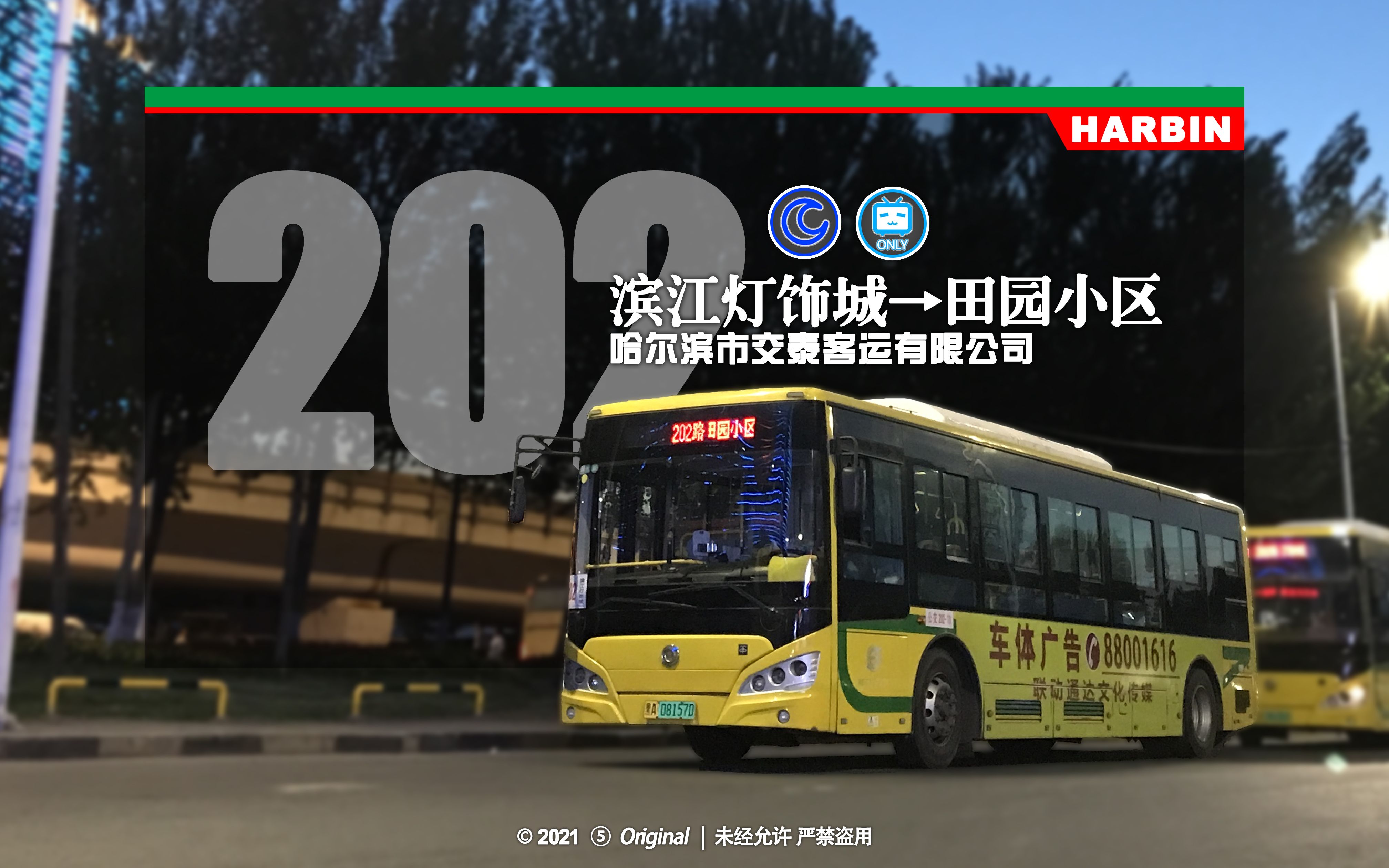 【冰城夏都HD#470】【沉溺于每个夏夜】哈尔滨公交202路(夜景)POV...