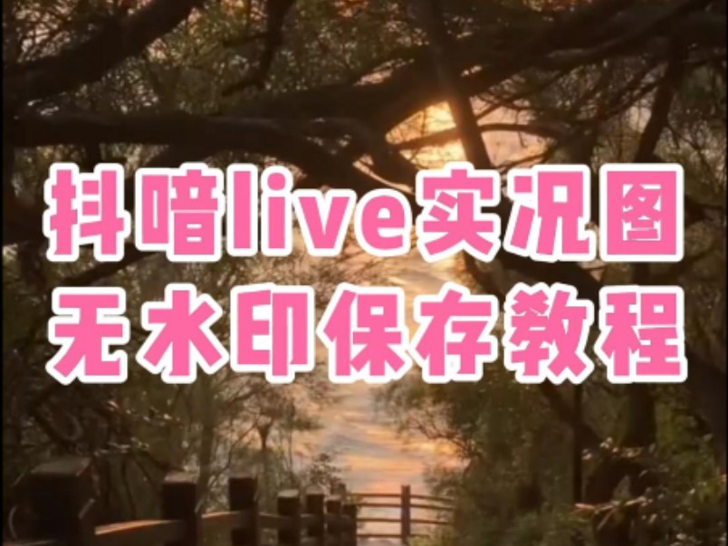 抖音live实况动图去水印保存教程