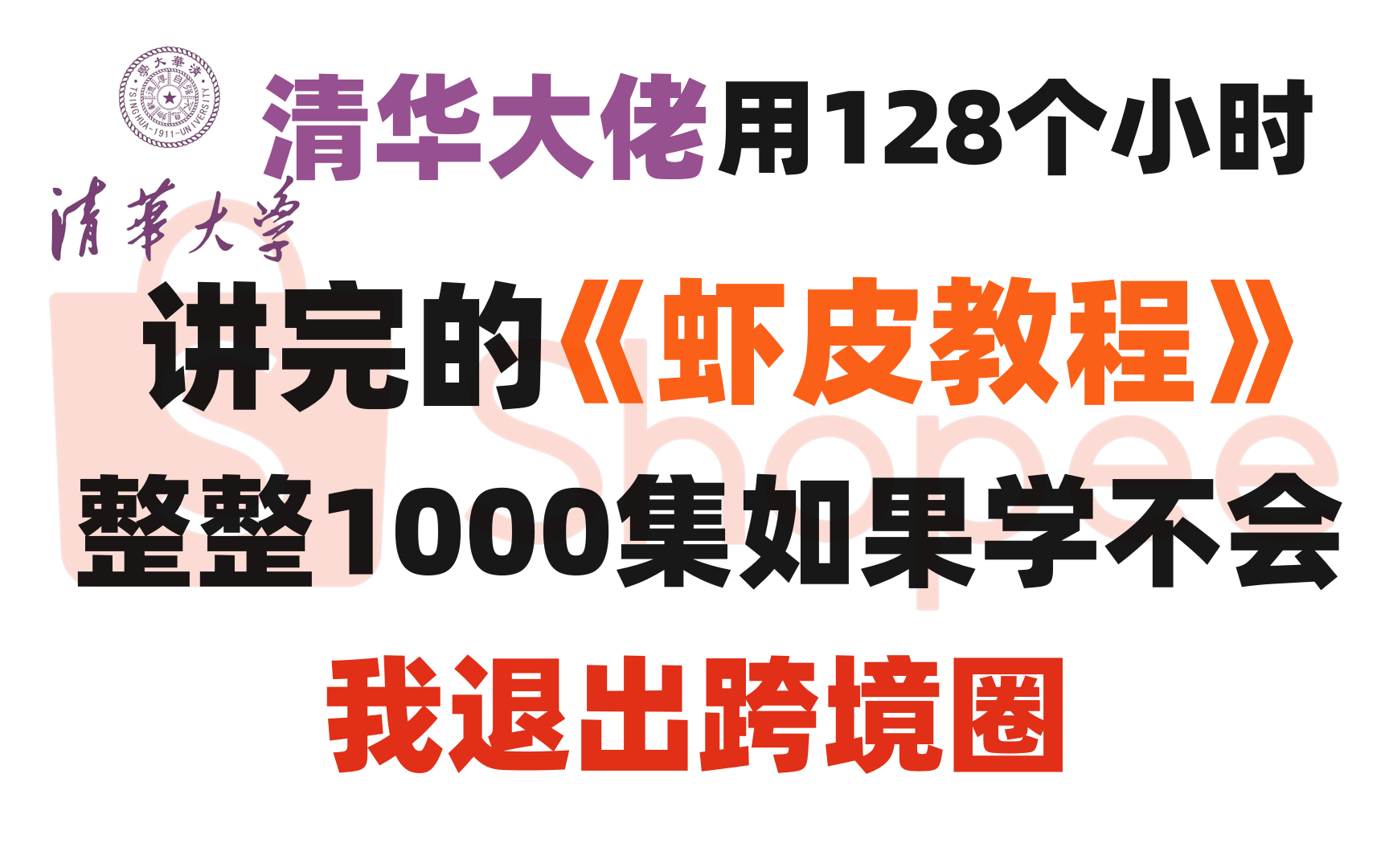冒死上传三遍!2024新版!shopee虾皮跨境电商开店运营零基础教程!