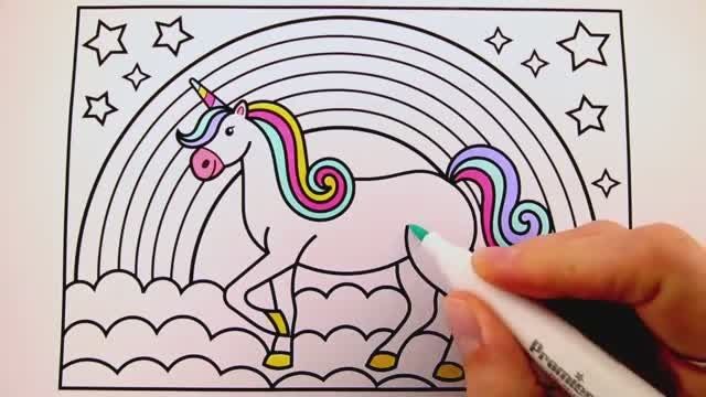 儿童简笔画:可爱小白马