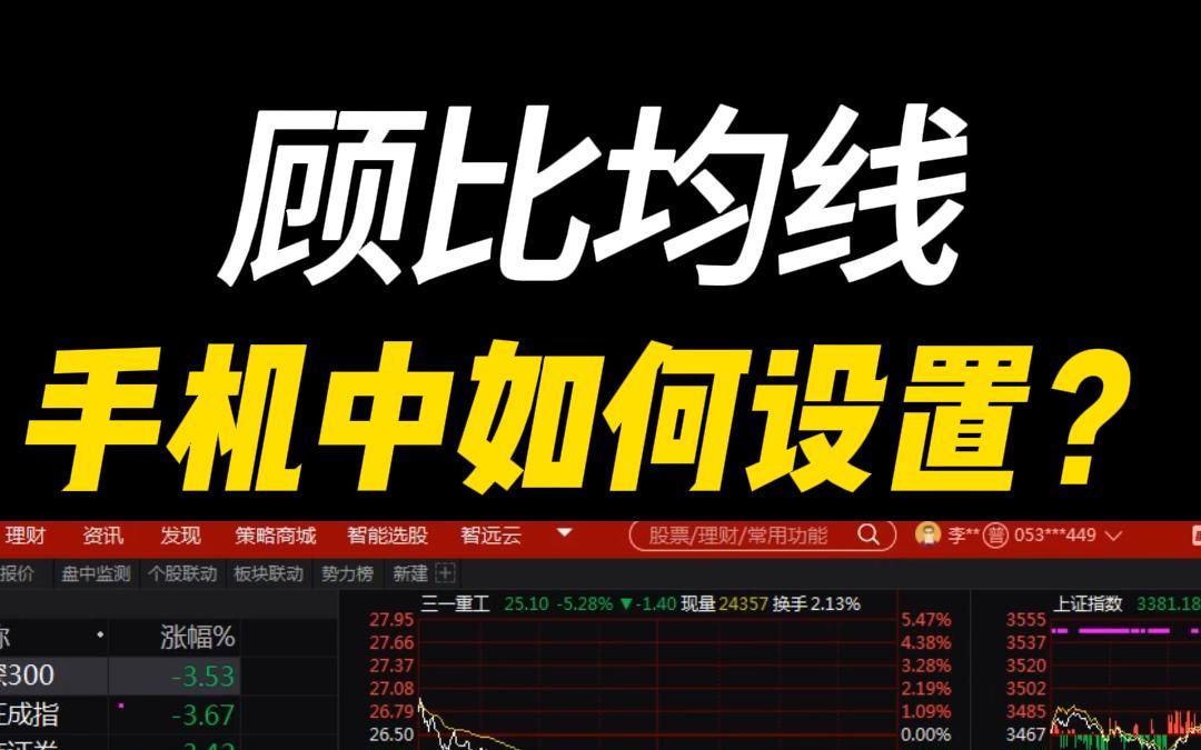 顾比均线,如何在手机中设置?