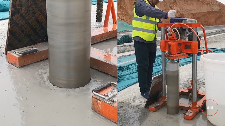 【最新版】水泥稳定碎石路面取芯方法,芯样厚度检测 | 微工路