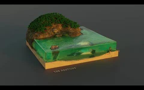 ...Blender 流体必备插件 FLIP Fluid 建模微观世界 小岛 液体物理模拟动画