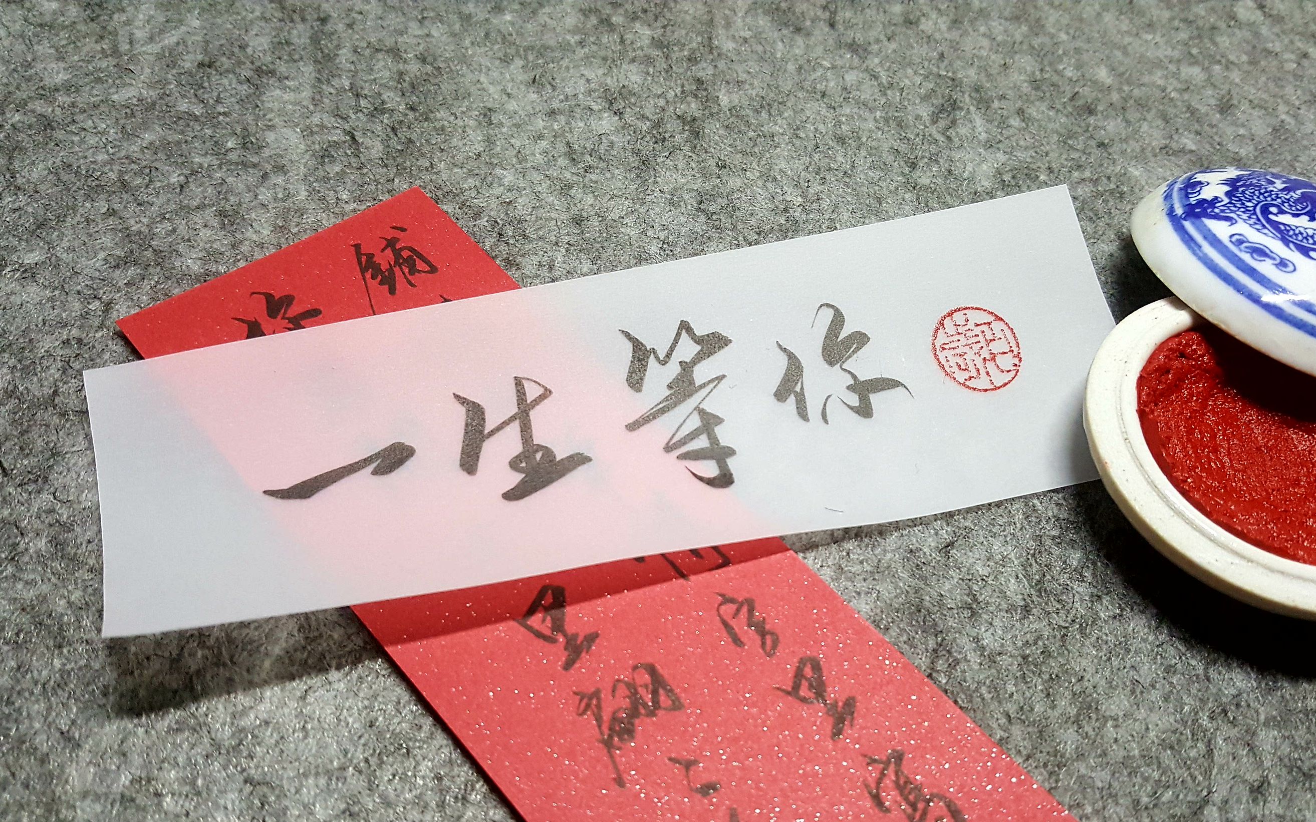 【手写】一生等你-袁娅维/英雄52钢笔0.4/米字格练字纸