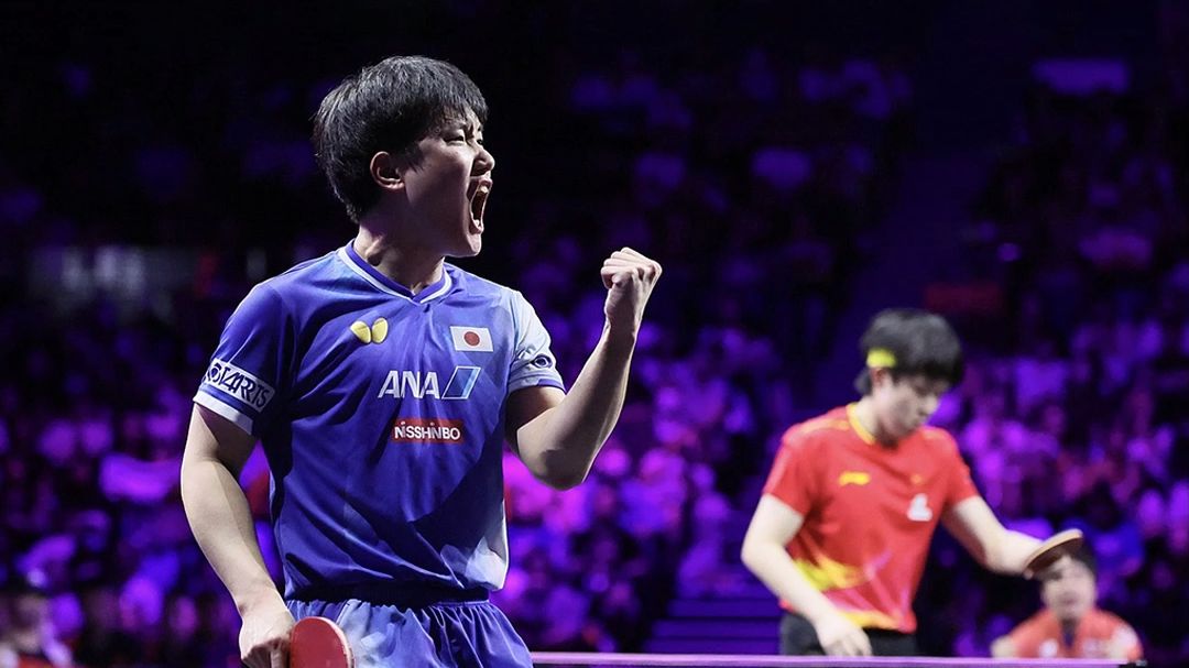 乒乓球WTT横滨站男单决赛:张本智和4-2击败王楚钦夺冠,赛后脱衣疯狂...