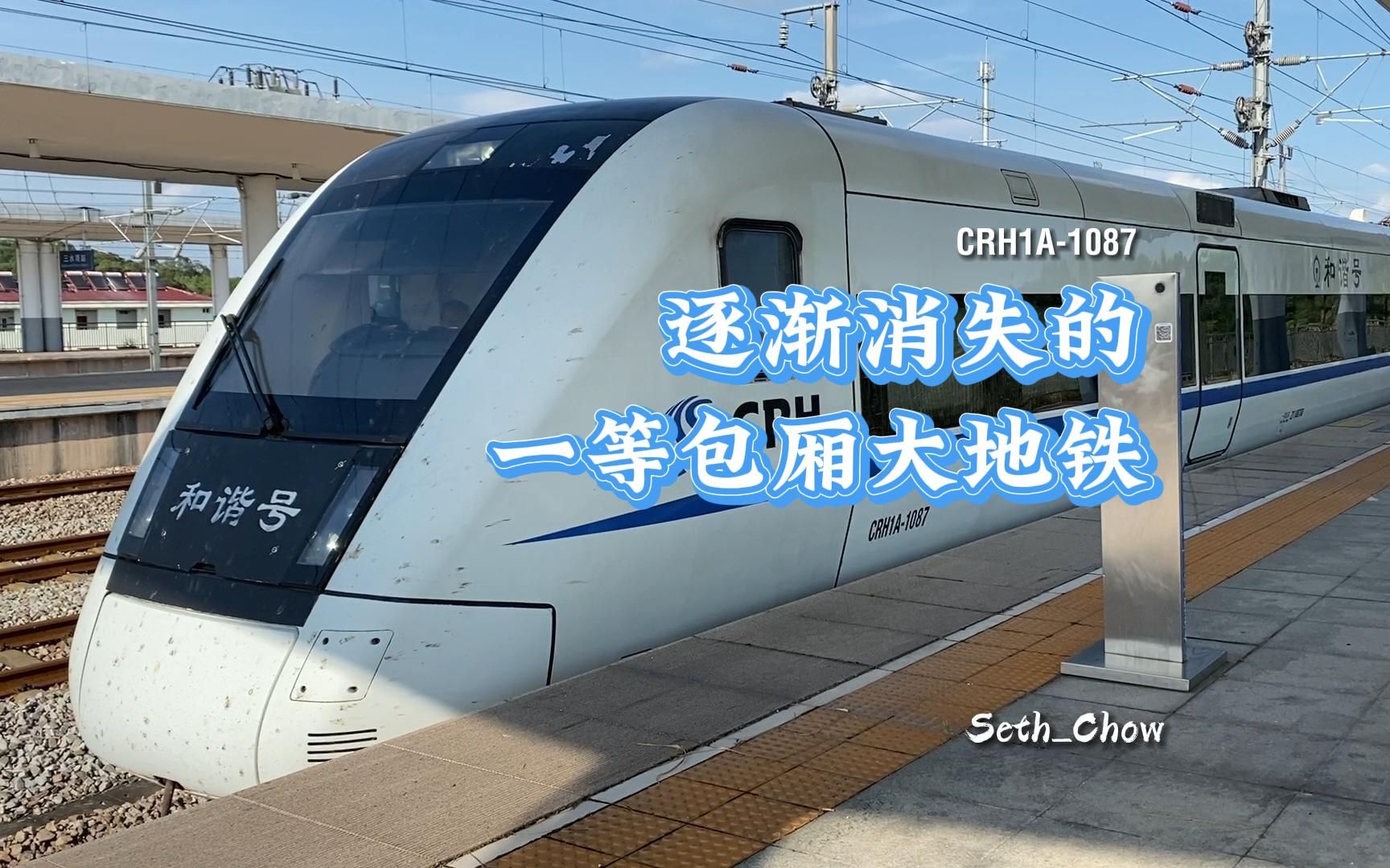【一等包厢大地铁】CRH1A-1087担当D3742次列车离开三水南站