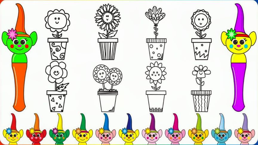 儿童绘画:八种漂亮的花盆的儿童简笔画教学