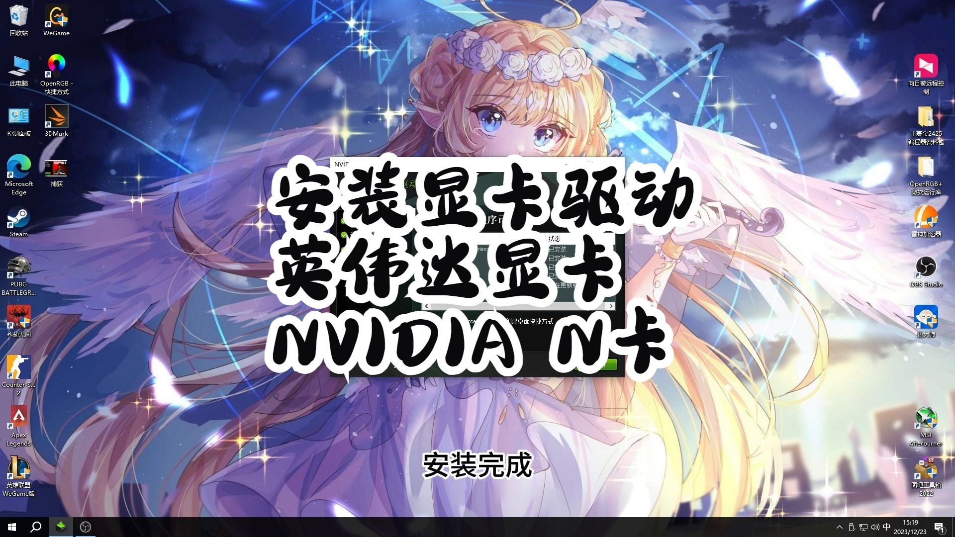 安装显卡驱动NVIDIA N卡