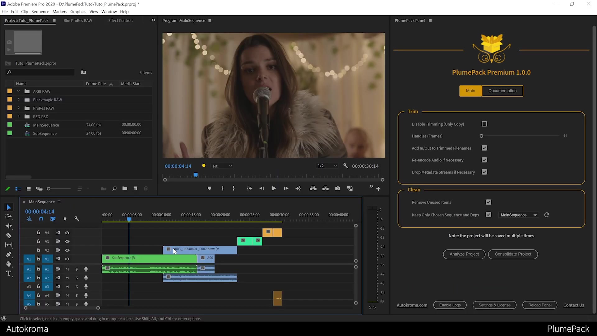 PR扩展插件-项目打包视频修剪整理存档插件PlumePack for Premiere ...