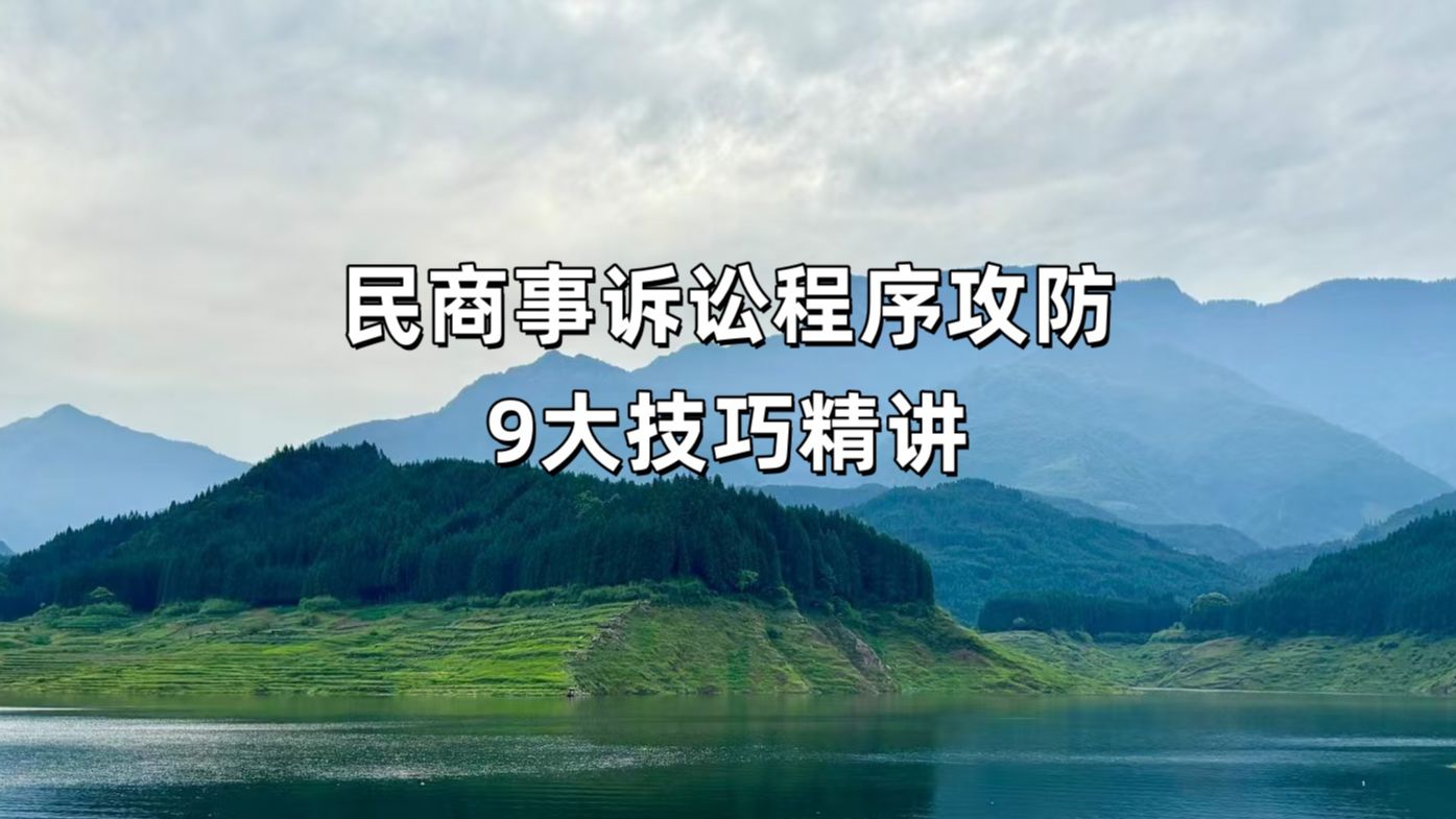 民商事诉讼程序攻防9大技巧精讲