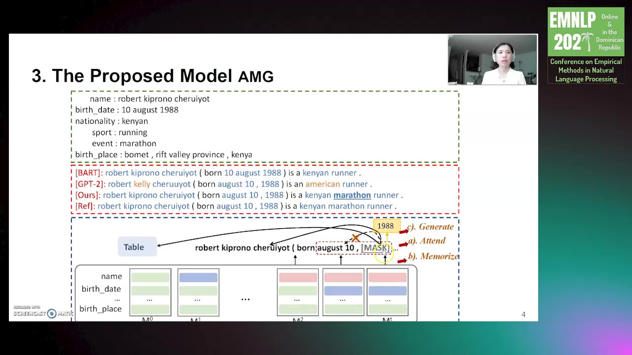 参与、记忆和生成:在几次拍摄中实现忠实的表到文本生成