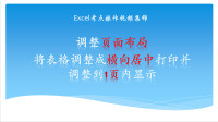 调整页面布局将表格调整成横向居中打印并调整到1页内显示