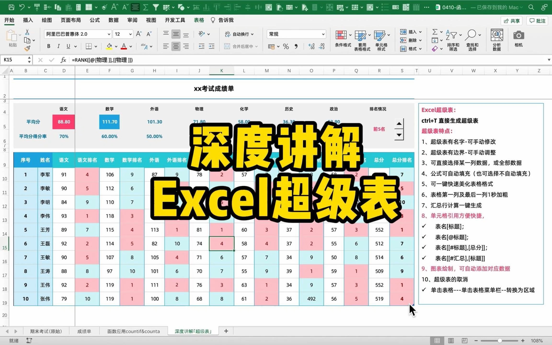 【Excel技巧】深度讲解Excel超级表