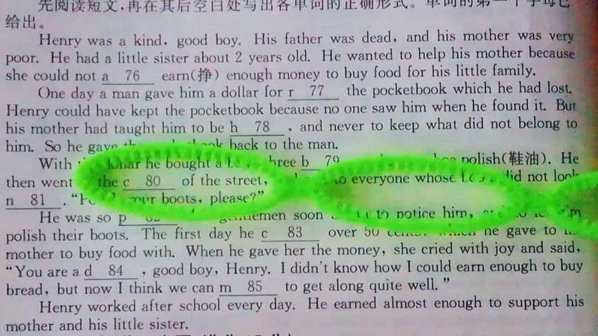 中考英语首字母填空,美分可用collect,manage to do目标达成