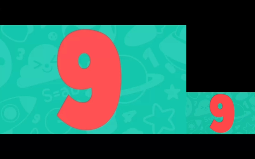 8秒倒计时 (每秒报数, 数独9进制, 精确到1/9秒,彩色数字)