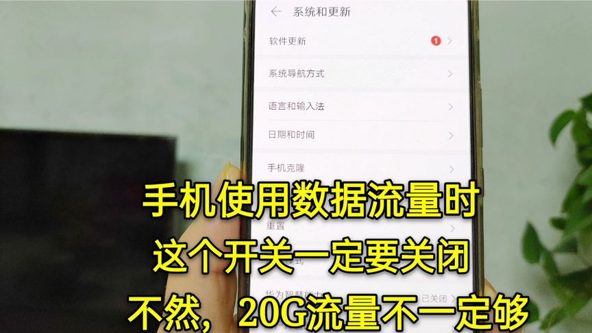 手机使用移动数据网络,这个开关要关闭,不然20G流量都不够用