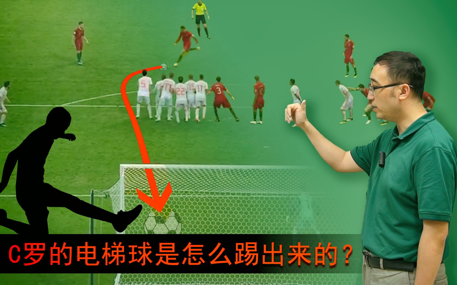 2018世界杯C罗绝技电梯球上演帽子戏法,精妙绝伦!李永乐老师讲解...