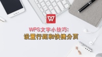 WPS文字小技巧:设置行距和快捷分页