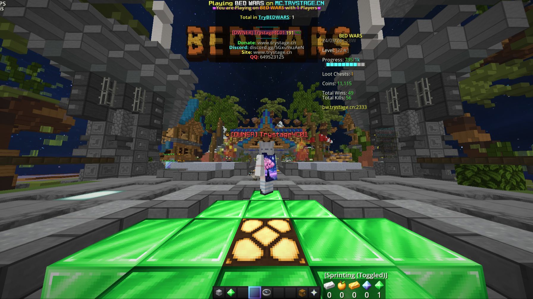 我的世界低延迟Hypixel离线服务器TBW启动