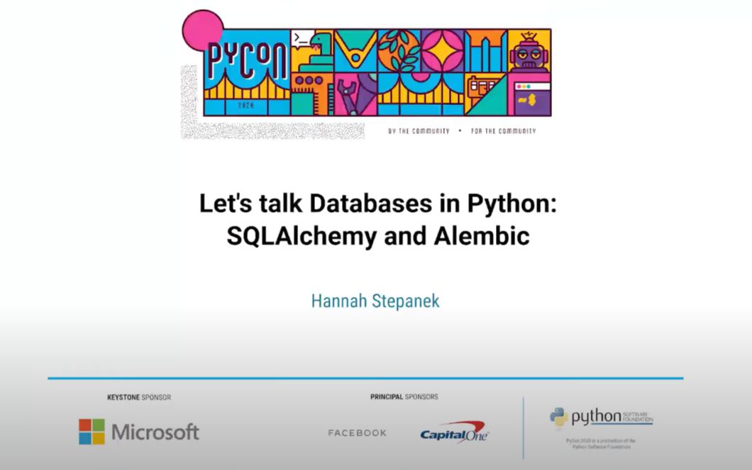 Python 数据库:SQLAlchemy 和 Alembic【搬运 PyCon US 2020】