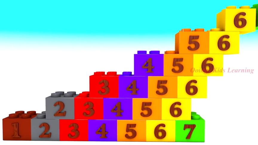 益智动画学习英文颜色数字,彩色小方块堆成盒子形状