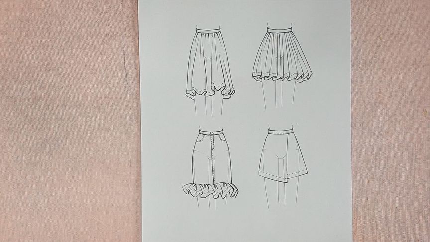 服装设计手绘学习:4条简单舒适又好看的裙子款式图