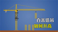 百米塔吊如何升高的,3d动画演示原理,多年疑惑解开了