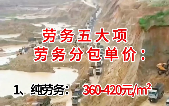 劳务五大项劳务分包单价,建议参考