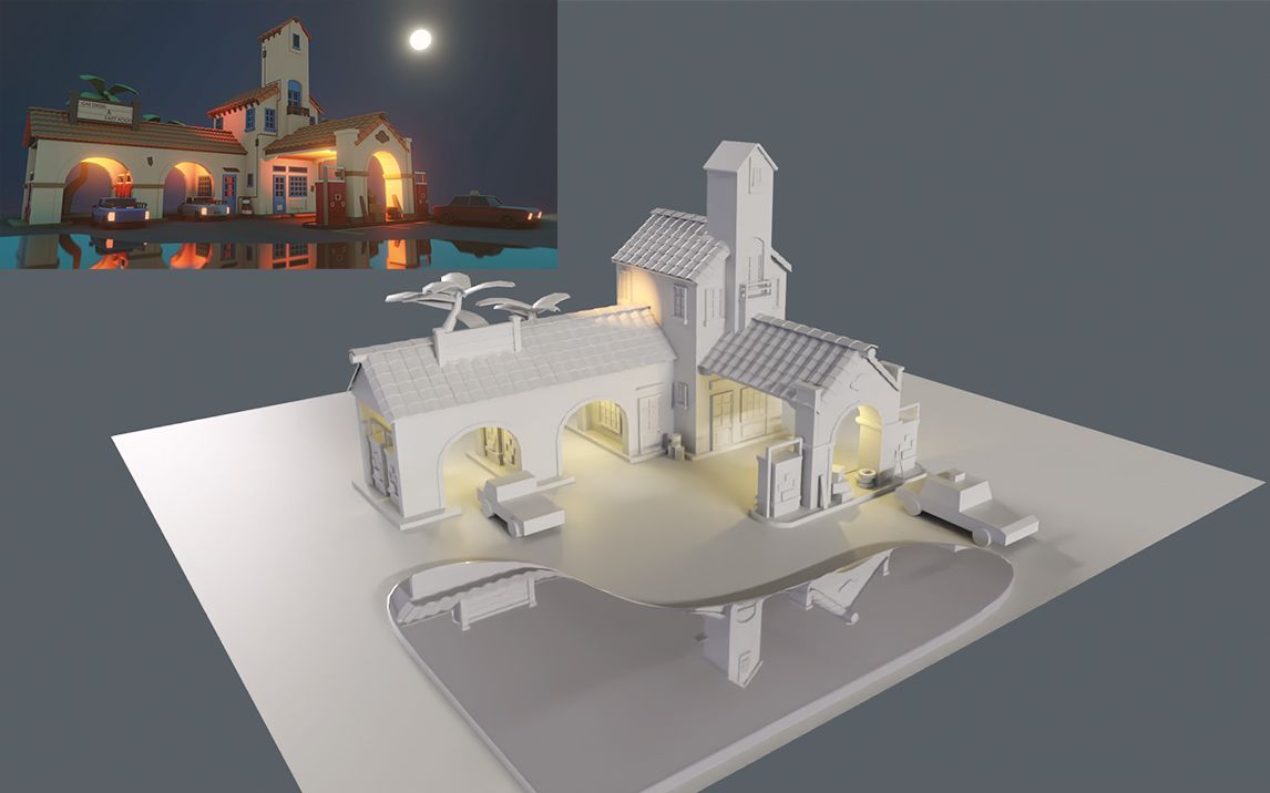 【3Dmax建模】卡通风格场景制作,为自己打造一栋温馨小别墅,3D场景...