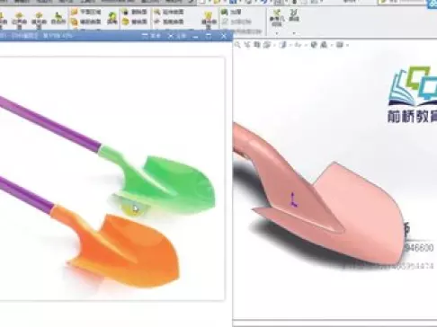 【前桥教育】solidworks2014曲面实例视频教程沙铲