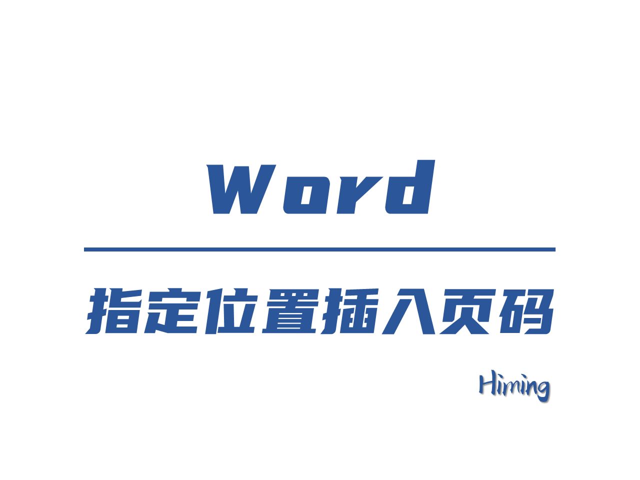 Word | Stage7_指定位置插入页码