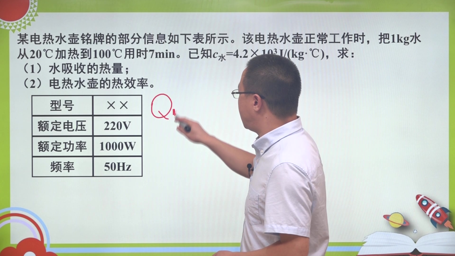 2019天津中考物理第20题:电热水壶的热效率