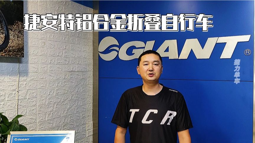 捷安特铝合金折叠自行车。有泥除货架,很实用!