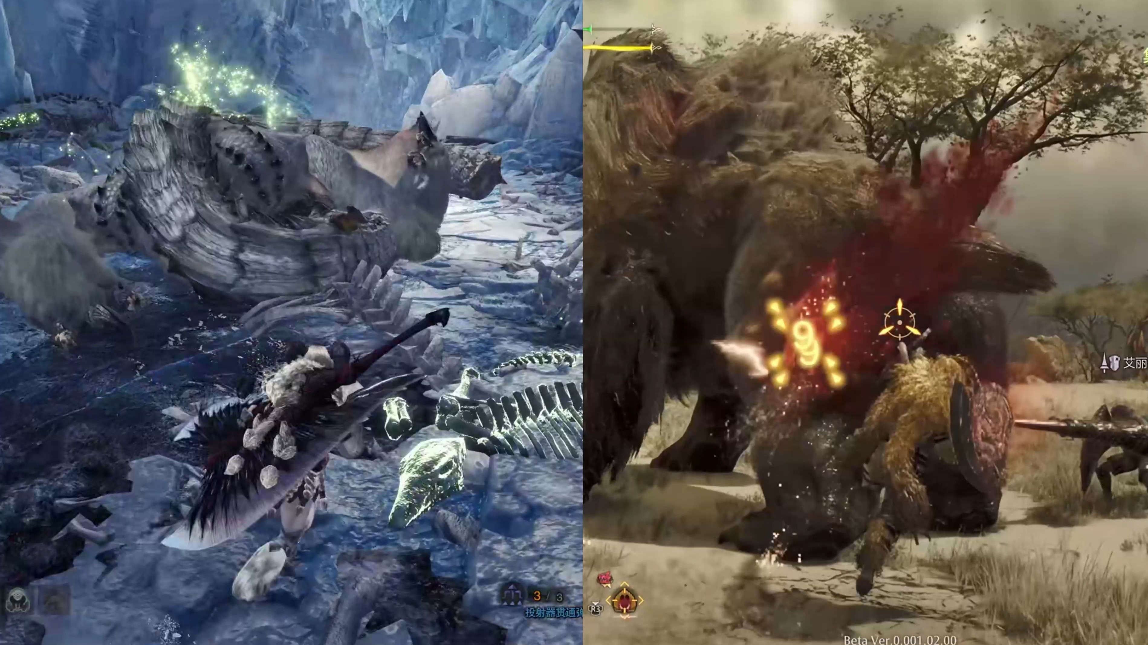 怪物猎人荒野 对比 怪物猎人世界 画面 最高画质(最高纹理包)