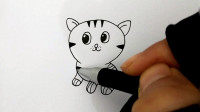 简笔画:如何画一只动漫里老虎宝宝?好萌啊