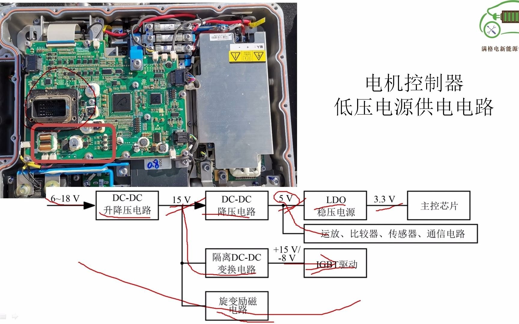 新能源汽车电机控制器低压电源电路,你会维修吗?原理讲解—电动汽车...